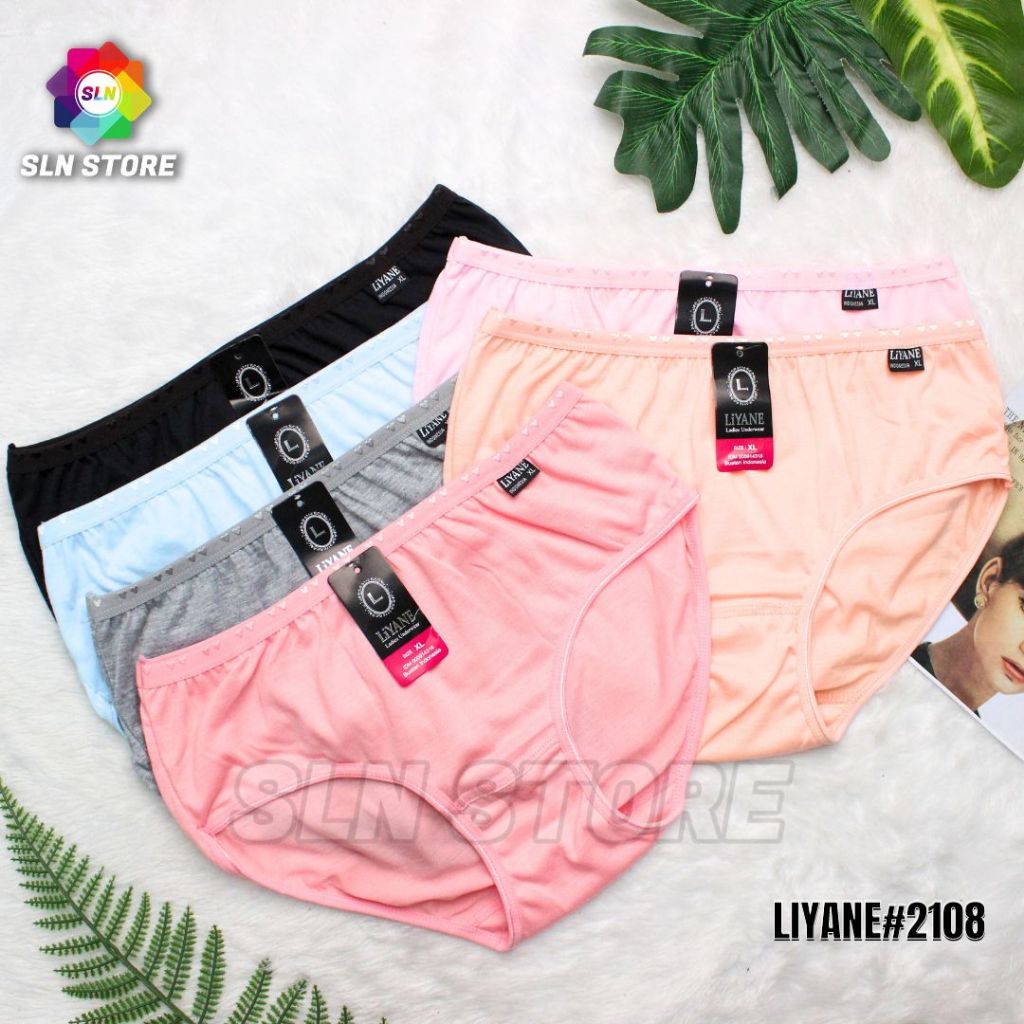 Jual (12 Pcs) CELANA DALAM WANITA LIYANE 2108 CD PEREMPUAN KARET LOVE WARNA SOFT | Shopee Indonesia