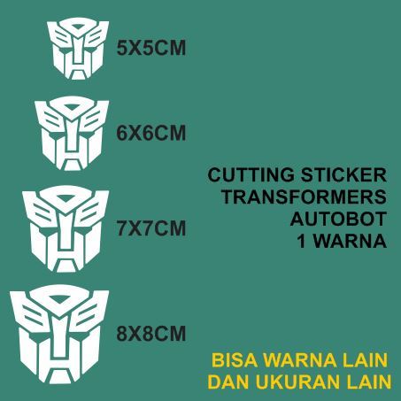 Jual Cutting Sticker Transformers Autobot 1warna Stiker Transformer ...