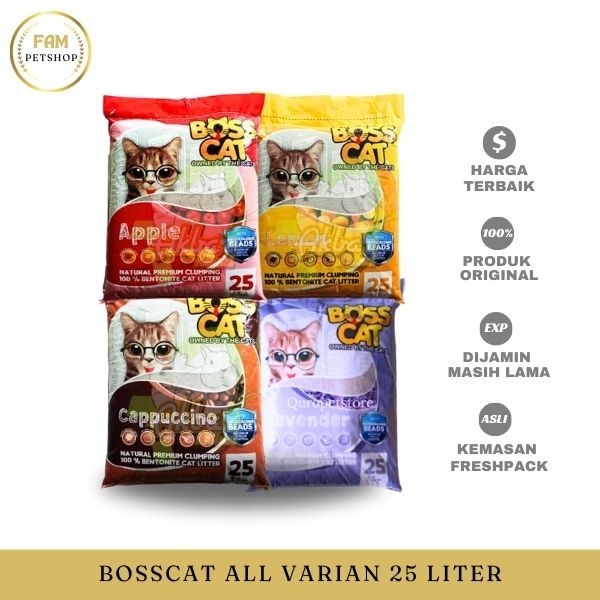 Jual Pasir Kucing Boss Cat Gumpal Wangi 25 Liter | Shopee Indonesia