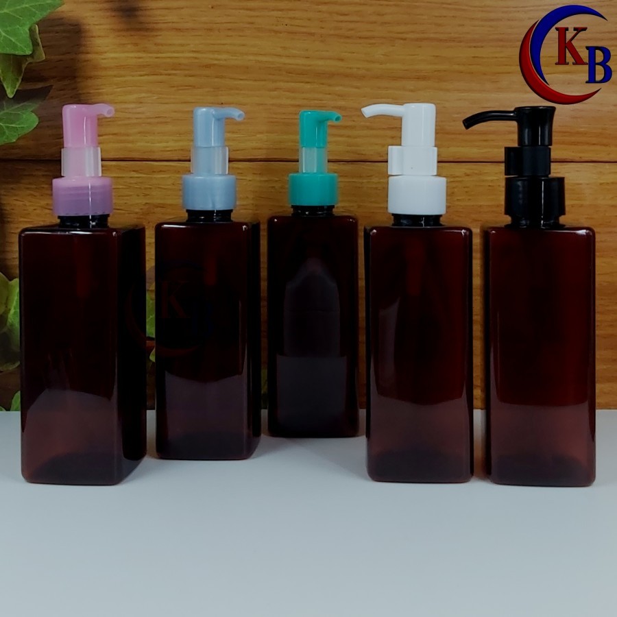 Jual BOTOL PUMP 250 ML LOTION CLIP SMOOTH NECK 24 / BOTOL PLASTIK PET KOTAK AMBER 250ML | Shopee ...
