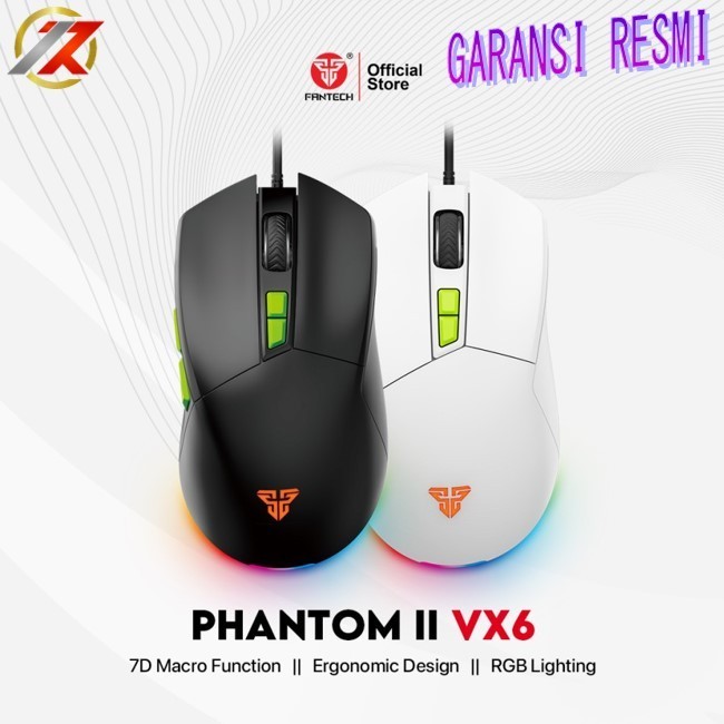 Jual FANTECH PHANTOM II VX6 Mouse Gaming Macro RGB | Shopee Indonesia