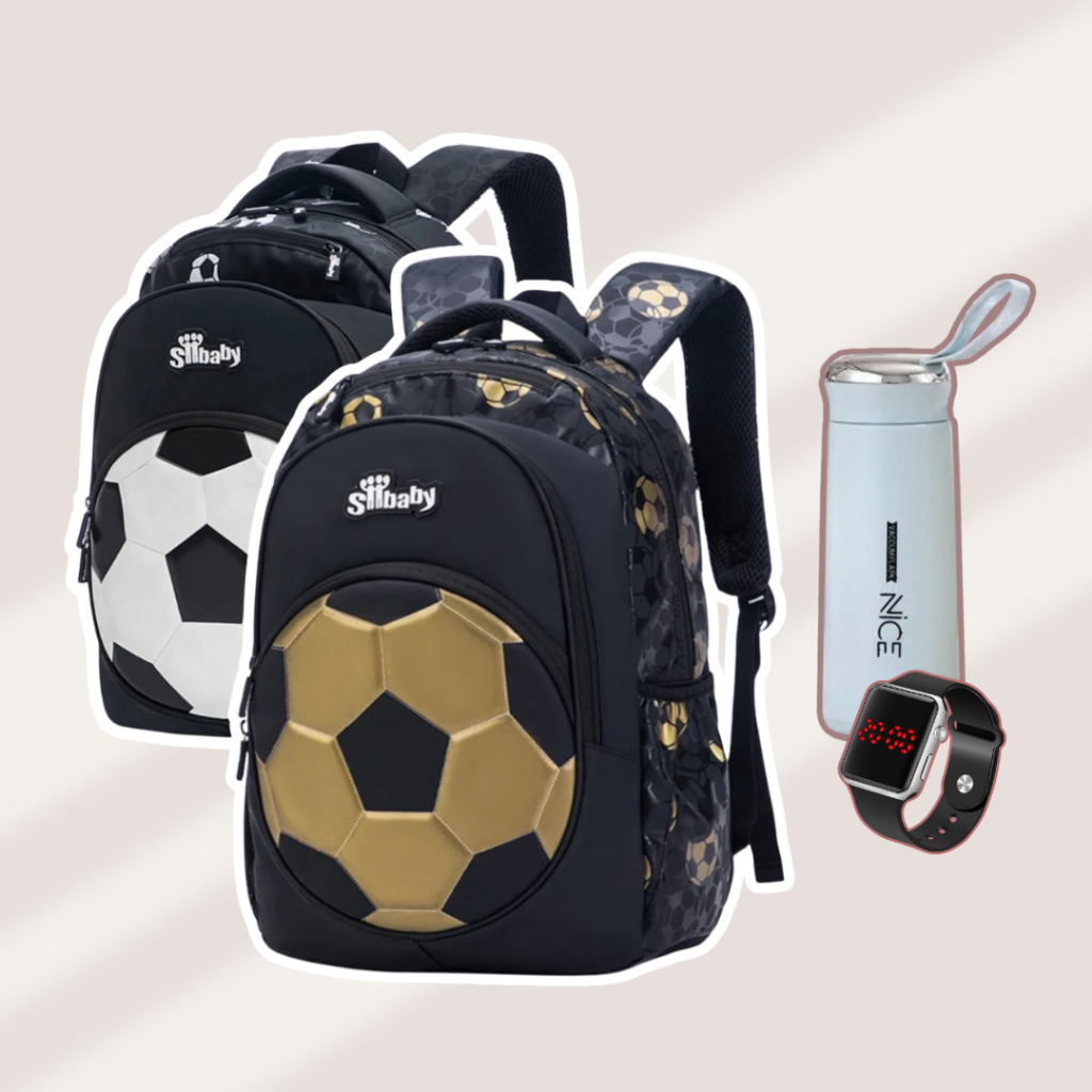 Jual Rizclew - Paket Botol Jam Murah Tas Ransel Sekolah Anak Laki Laki SD SMP Motif Bola ...