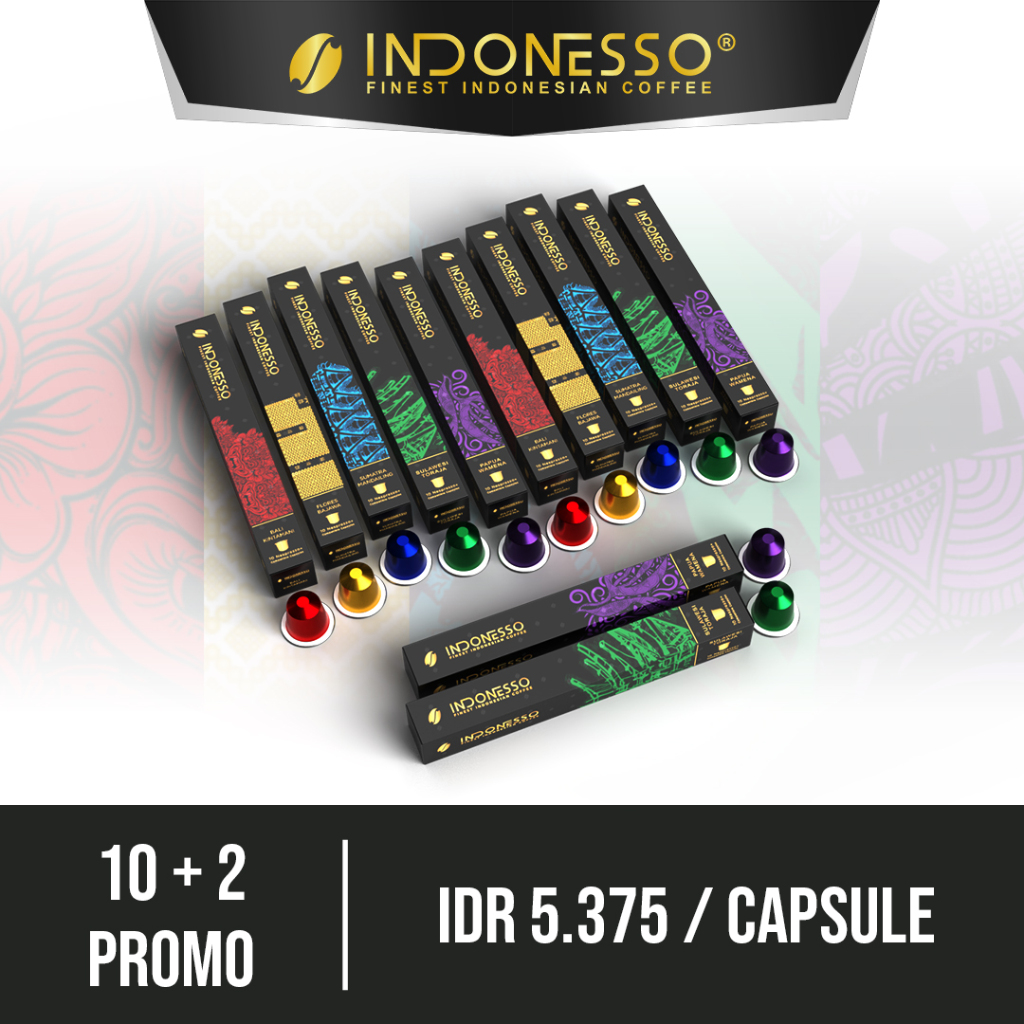 Jual INDONESSO PROMO 10+2 Specialty Coffee Capsules Compatible with ...