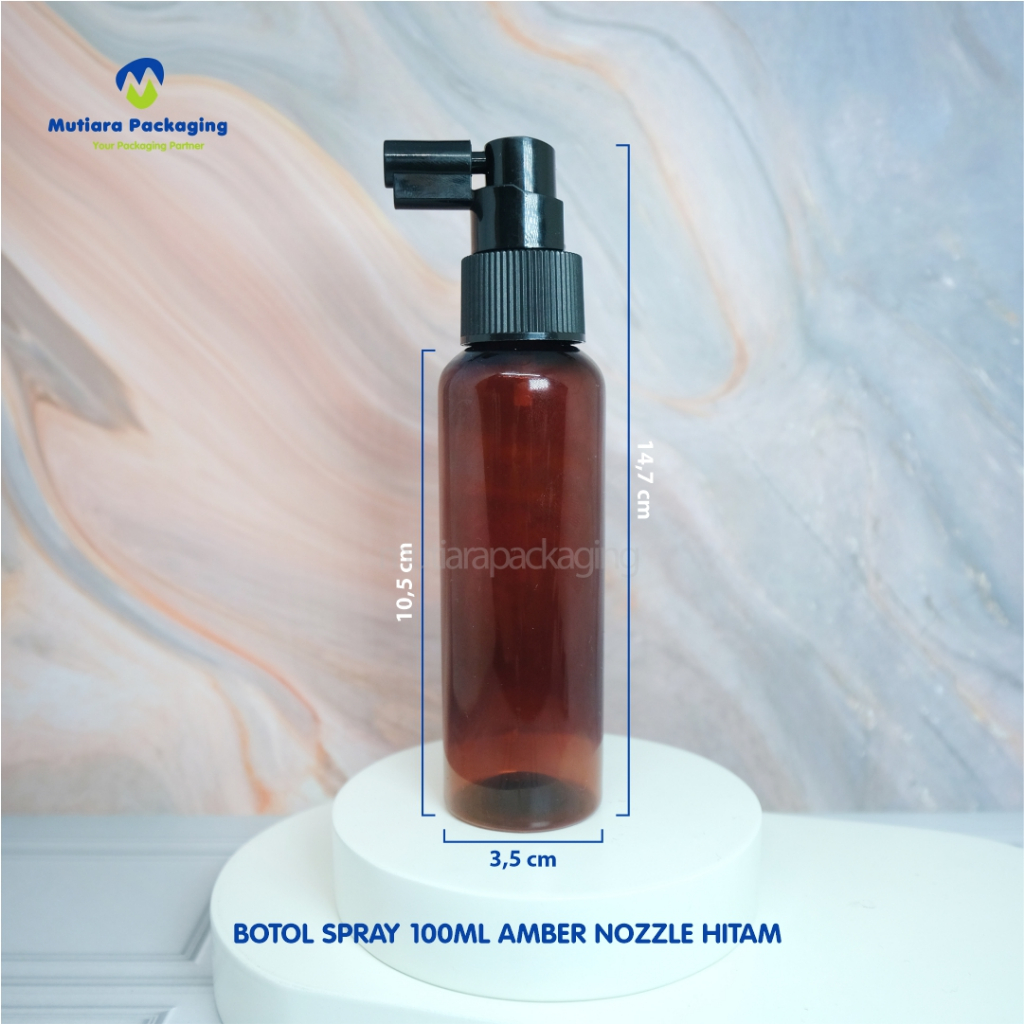 Jual BOTOL SPRAY 100ML AMBER NOZZLE HITAM / Kemasan Botol Spray | Shopee Indonesia