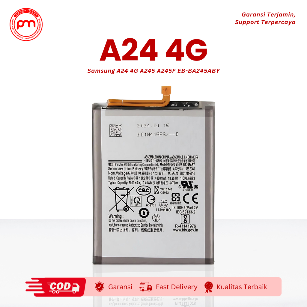 Jual Baterai Battery Samsung A24 4G A245 A245F EB-BA245ABY | Shopee Indonesia