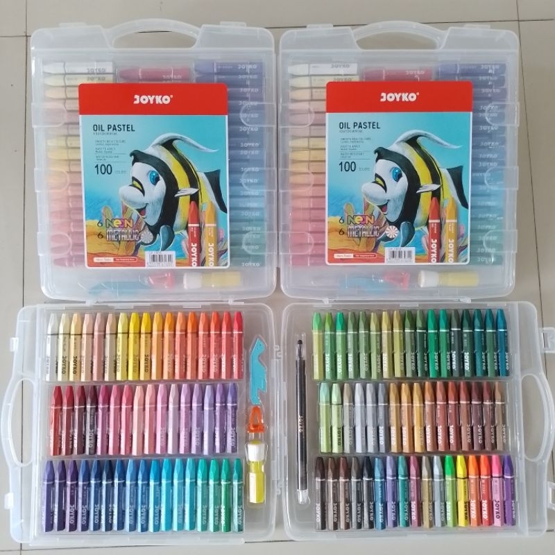 Jual Crayon Oil Pastel Joyko 100 Warna ( Set ) [ Original ] | Shopee ...