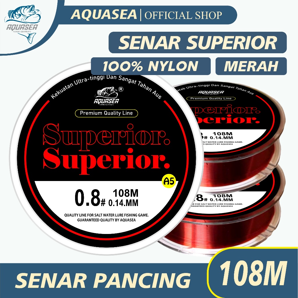 Jual AQUASEA - Tali Pancing 108meter Warna Merah Senar Pancing Bahan ...