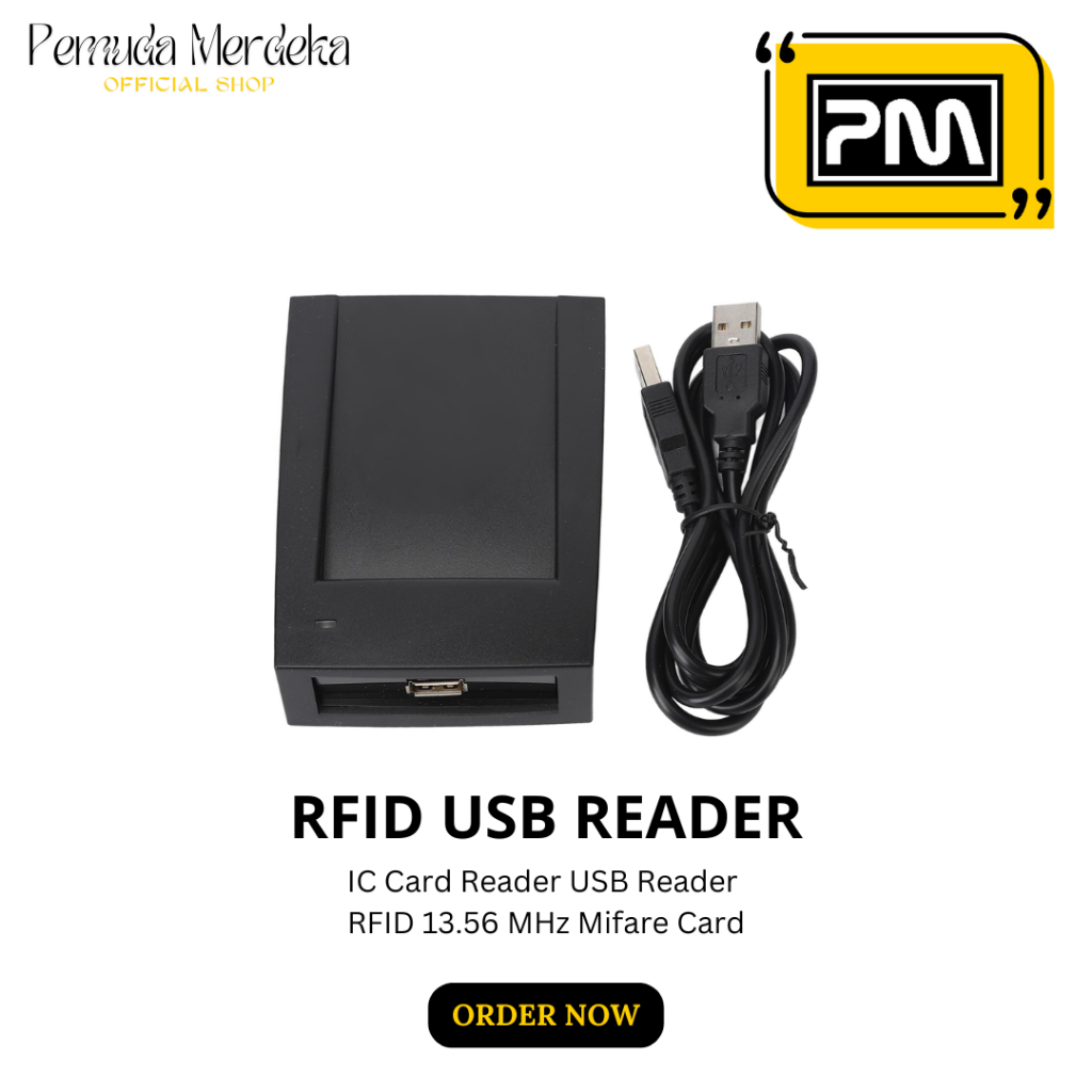 Jual RFID 13,56 MHz Mifare Card USB Reader IC Card Pembaca Kartu Akses ...