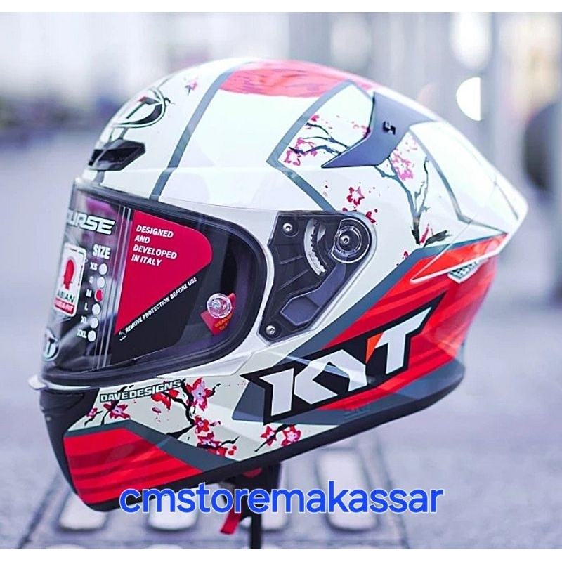 Jual Helm KYT TT Course Full Face Xavi Sakura Limited Edition SNI DOT ...
