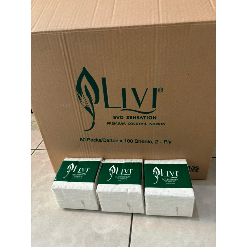 Jual TIssue Livi Evo Sensation Premium Cocktail Napkin @ 100 Sheet ( 1 ...