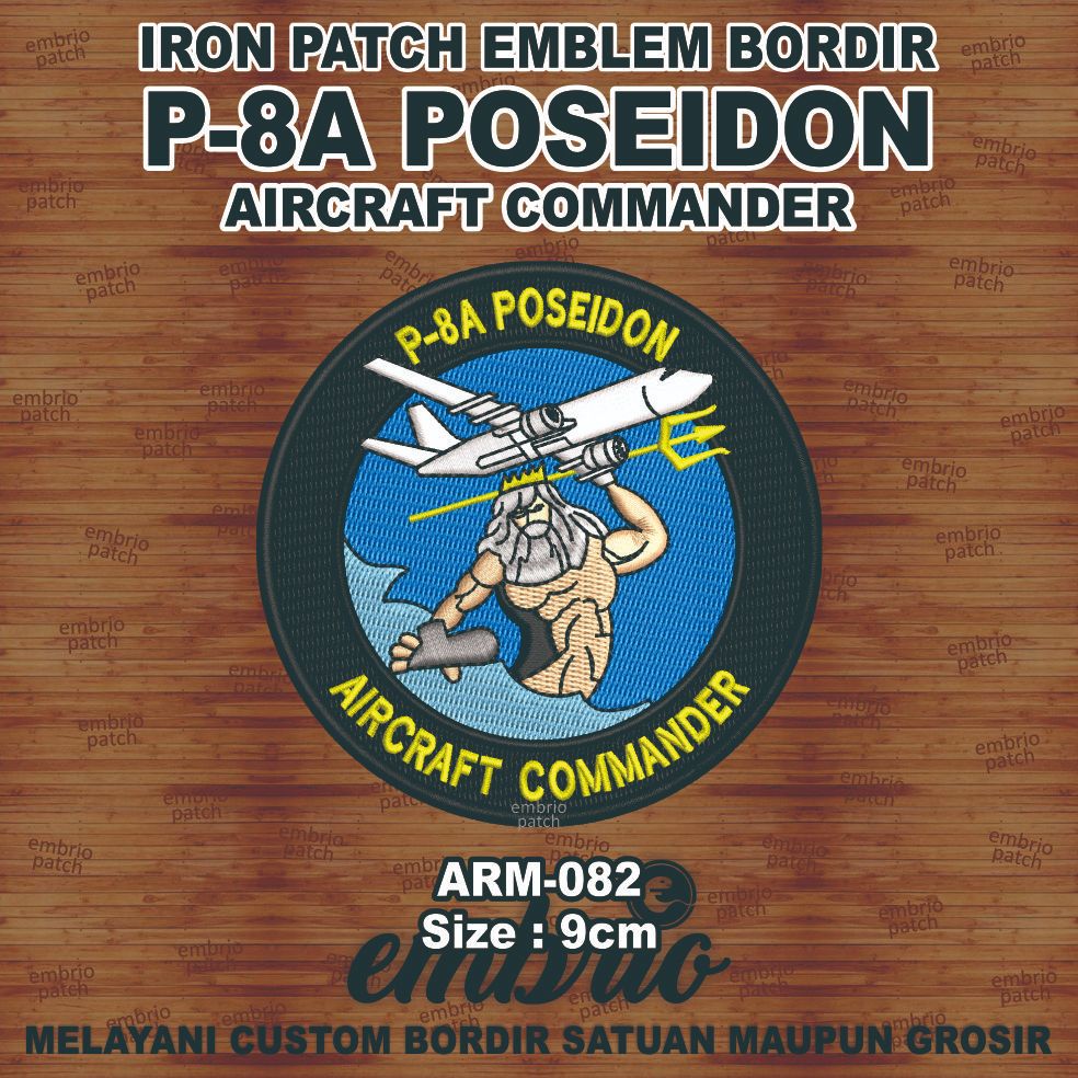 Jual ARM-082 Patch P-8A POSEIDON AIRCRAFT COMMANDER P-84 P 8A 84 US ...