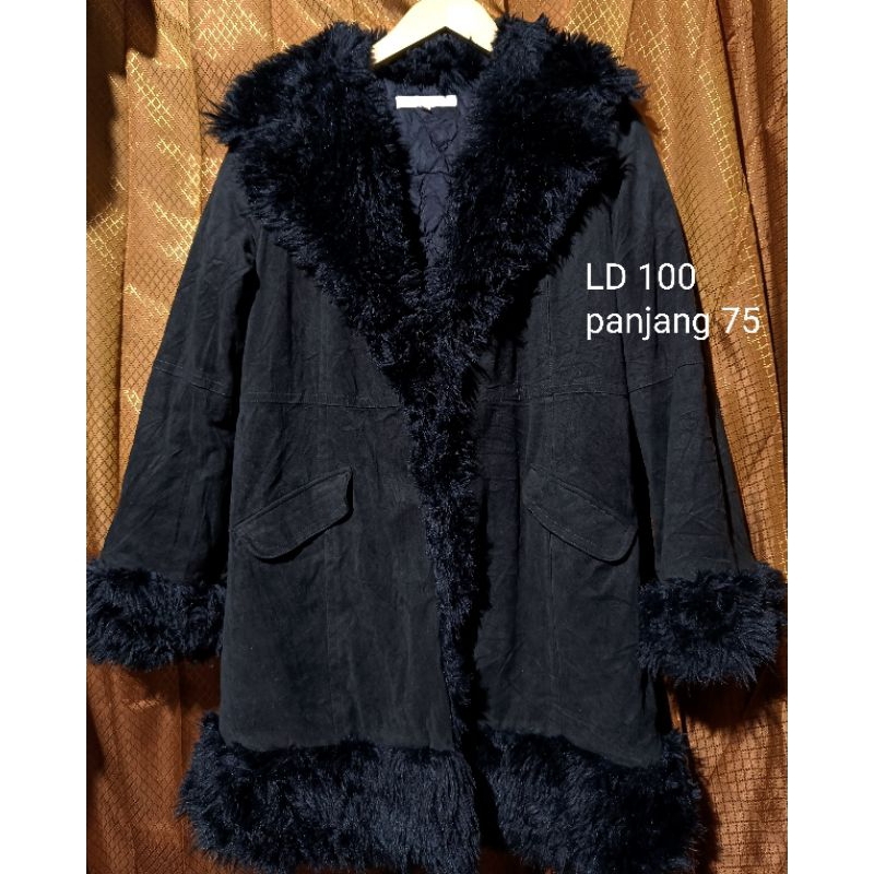 Jual jaket vintage suede hitam jaket vtg suede jaket long coat kulit ...