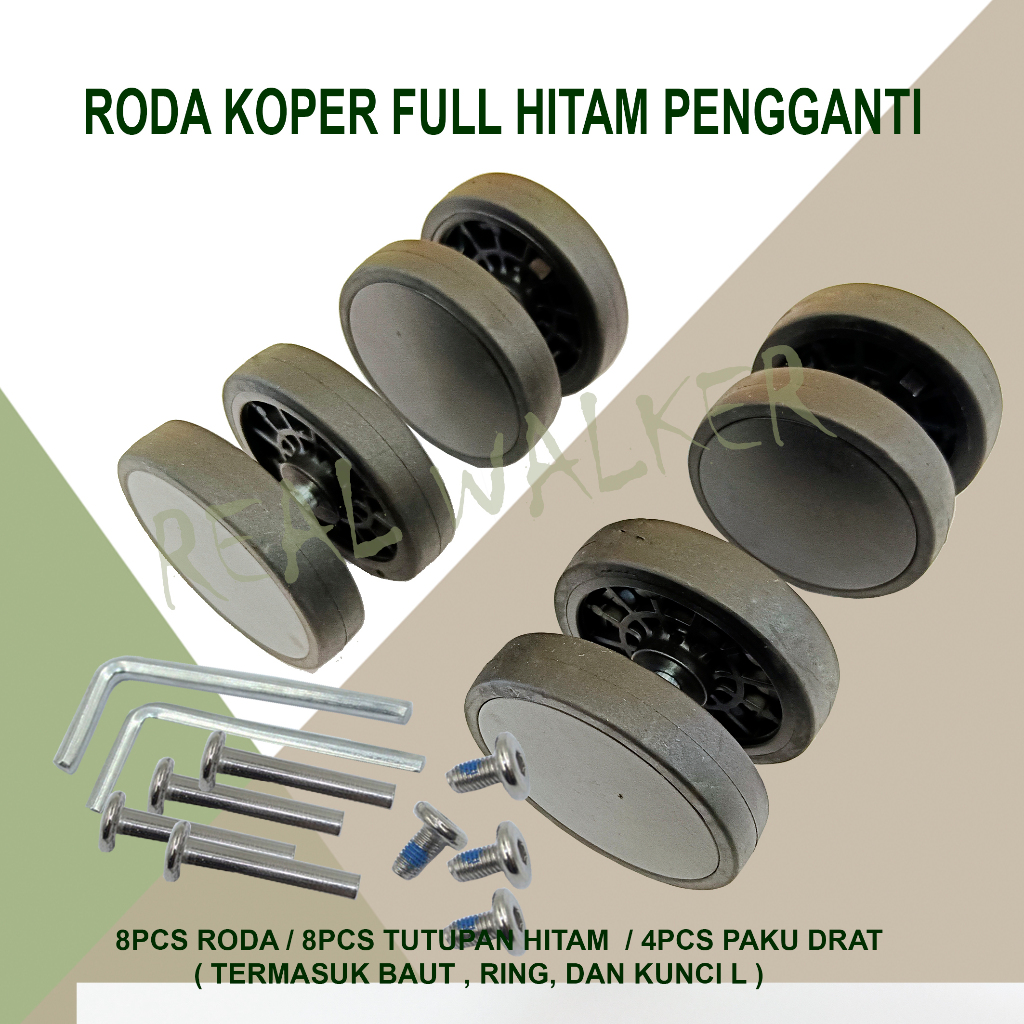 Jual Roda Koper Pengganti Double Wheel | Diameter 55mm Hitam | isi 4pcs ...