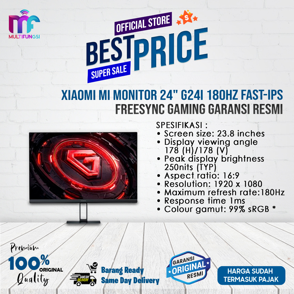 Jual Xiaomi Mi Monitor 24" G24i 180Hz | G24I 2026 200Hz Fast-IPS ...