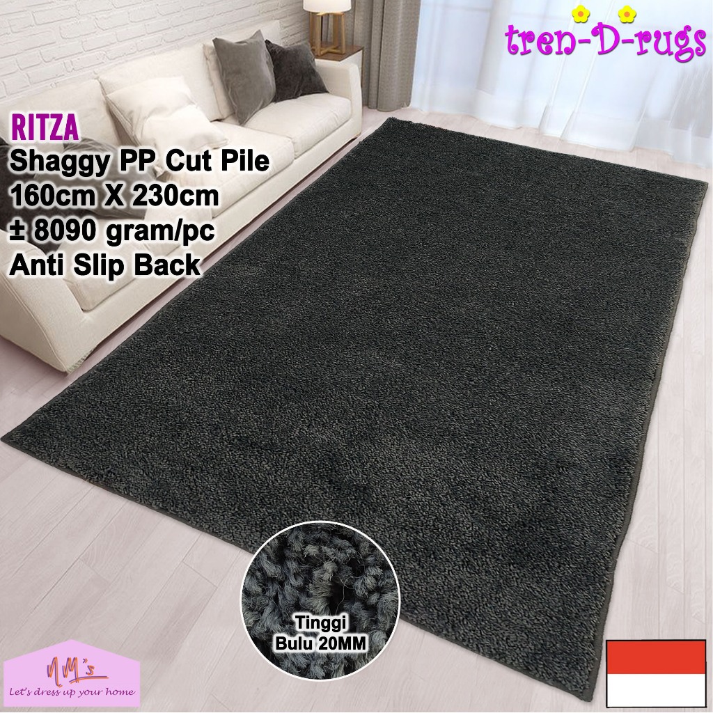 Jual Tren-D-rugs Karpet shaggy estetik polos modern permadani 160 cm x ...