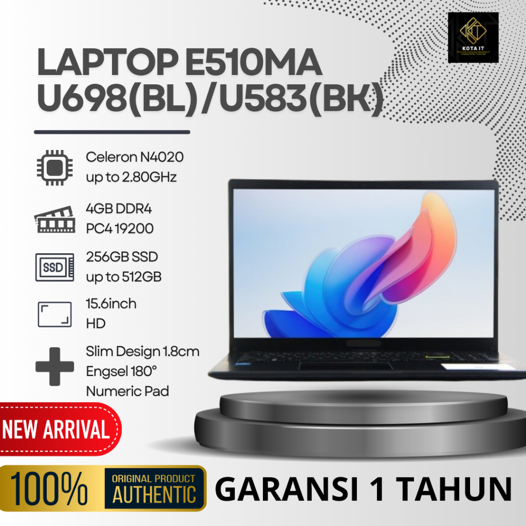 Jual LAPTOP Asus E510MA - U583 dan U698 with 4GB RAM and 256GB SSD ...