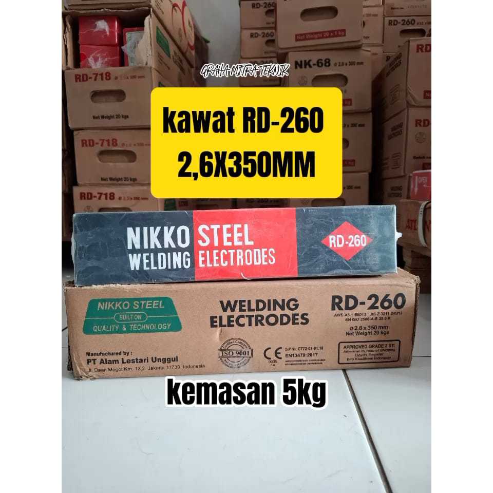 Jual KAWAT LAS NIKKO STEEL RD 260 2.6 MM [ 5 KG ] | Shopee Indonesia
