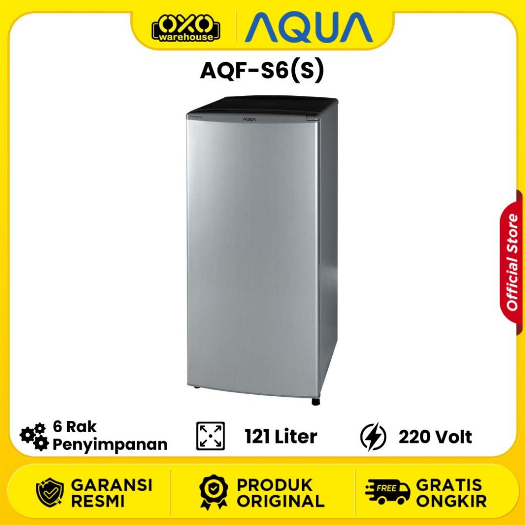 Jual AQUA FREEZER AQF-S6 DS/S 6 Rak 176 Liter Low Watt Garansi Resmi | Shopee Indonesia