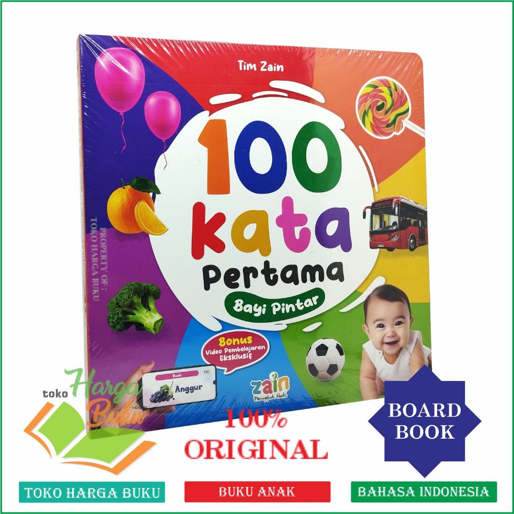 Jual 100 Kata Pertama Bayi Pintar BOARDBOOK Gambar Full Color Buku Anak ...