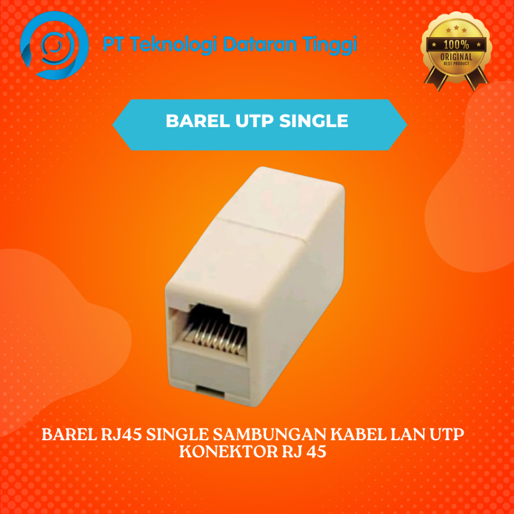 Jual BAREL RJ45 UTP SINGLE SAMBUNGAN KABEL LAN UTP KONEKTOR RJ 45 ...