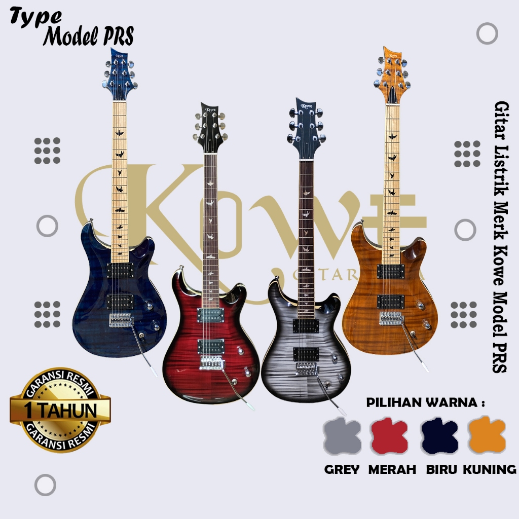 Jual Gitar Listrik Original Merk Kowe Gitar Model PRS Pick up Humbucker ...