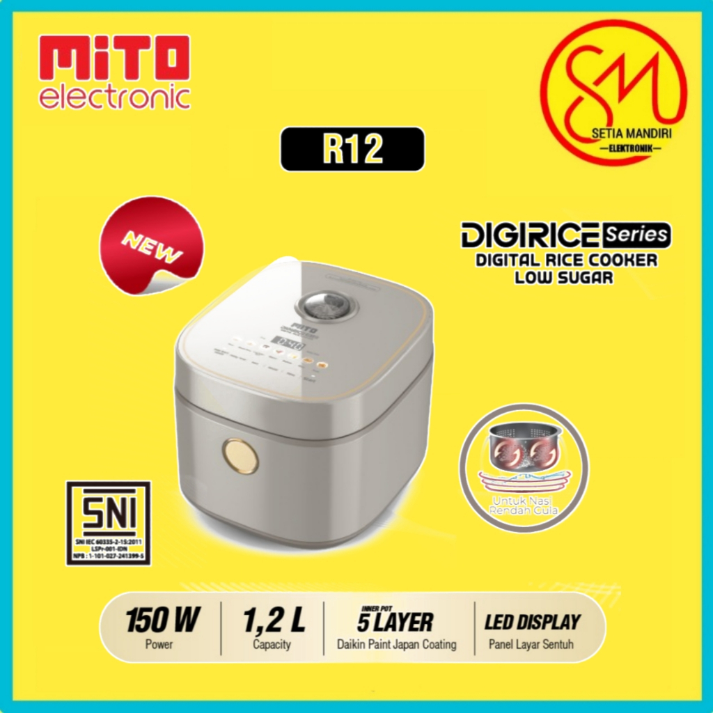 Jual MITO Digital Rice Cooker R12 / R15 / R18 Digirice Series Low Sugar ...
