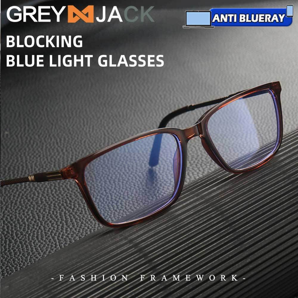 Jual Grey Jack Kacamata Antiradiasi Blueray Metal+Tr90 Kotak Pria ...