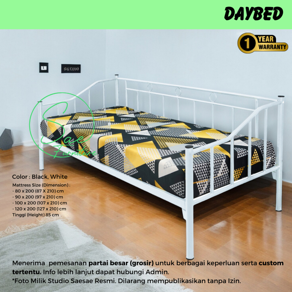 Jual Daybed Ranjang Kursi Santai Minimalis Sofabed 90x200 100x200 ...