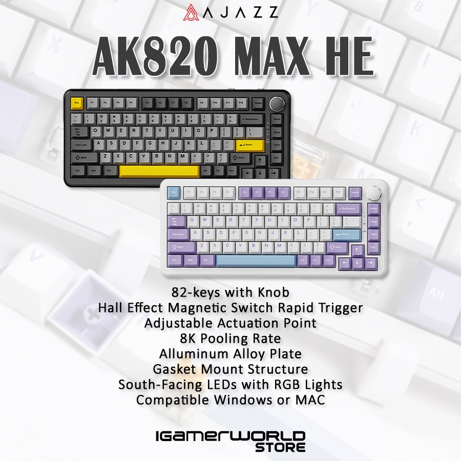 Jual Ajazz AK820 MAX HE Magnetic Rapid Trigger 75% RGB Mechanical Gaming Keyboard | Shopee Indonesia