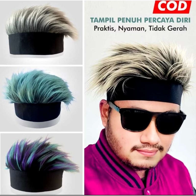 Jual Topi Sule , Topi Wig Pria, Topi Rambut Palsu Cowok , Cosplay Anime ...