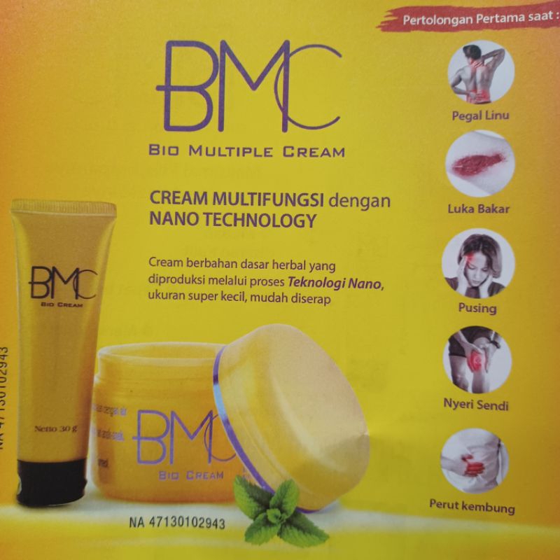 Jual BMC BIO CREAM 30 gr /60 gr Salep Luka Bakar/Memar | Shopee Indonesia