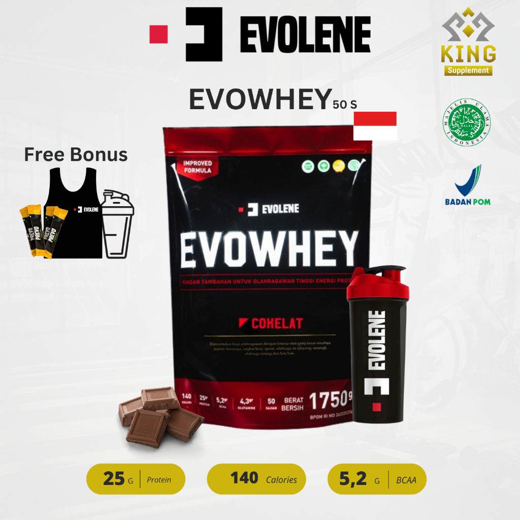 Jual EVOWHEY EVOLENE 50s WHEY PROTEIN MURAH | Shopee Indonesia