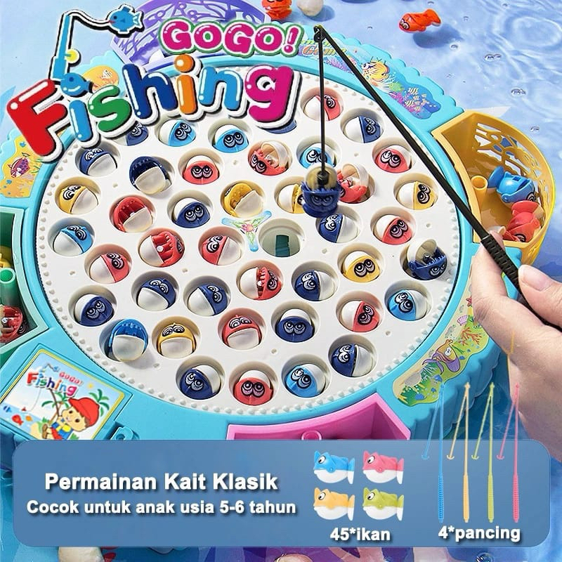 Jual Mainan Pancing Ikan 45 Ikan Besar Mainan Anak Memancing Fishing ...