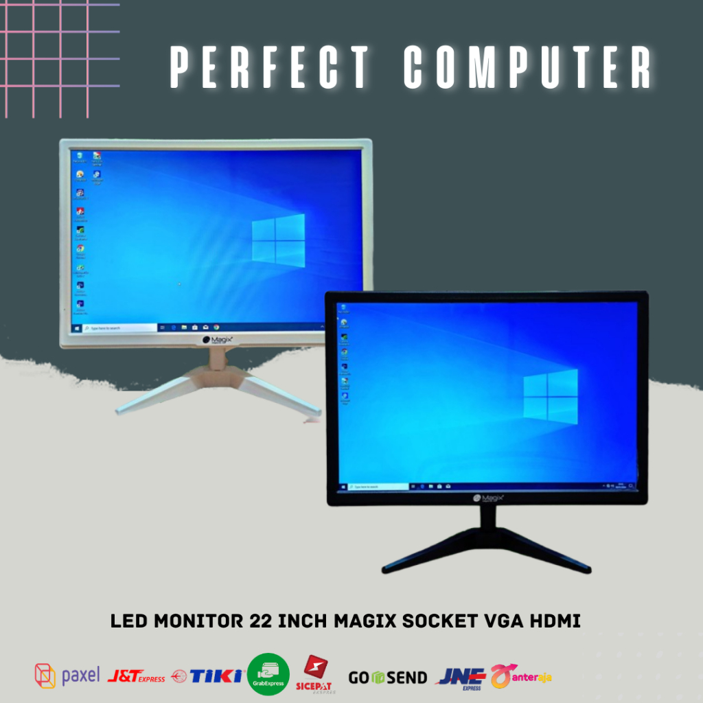 Jual LED MONITOR 22 INCH MAGIX SOCKET VGA HDMI HITAM ATAU PUTIH ...