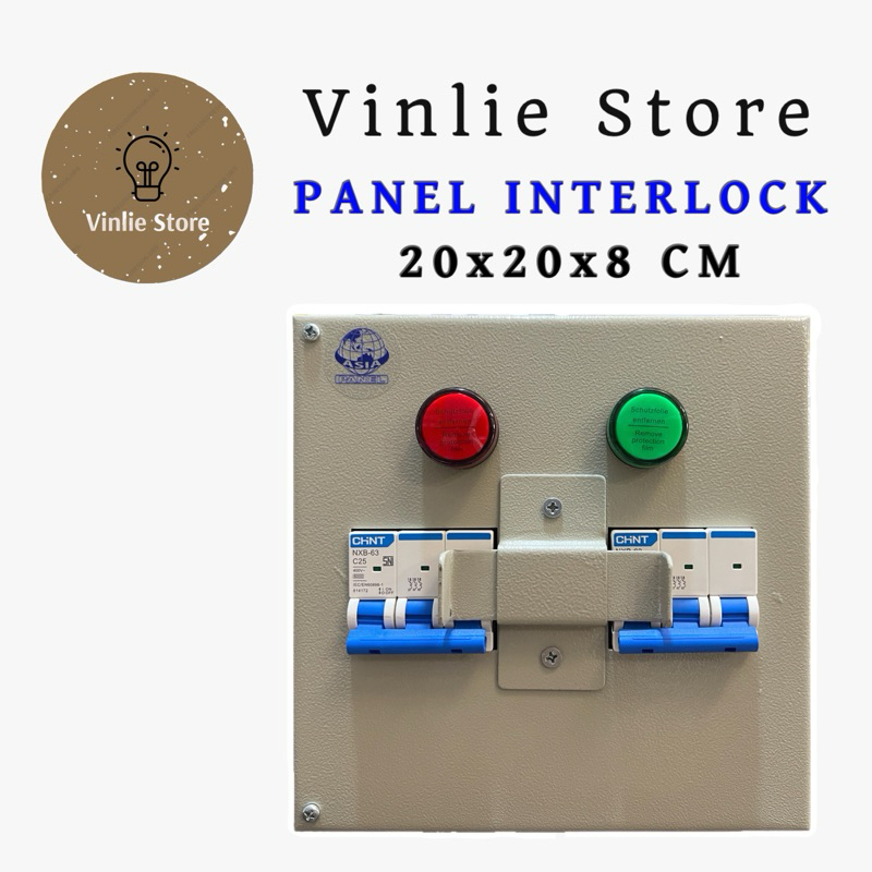 Jual panel box interlock untuk pln genset komplit 2 pilot lamp 2 mcb ...