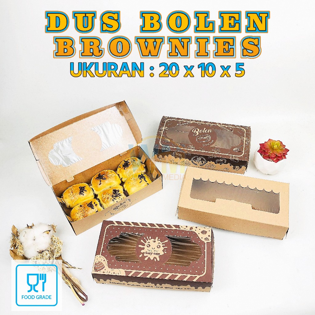 Jual Dus Bolen 20x10x5 / Dus Box Brownies / Kemasan Kue Roti / Box ...