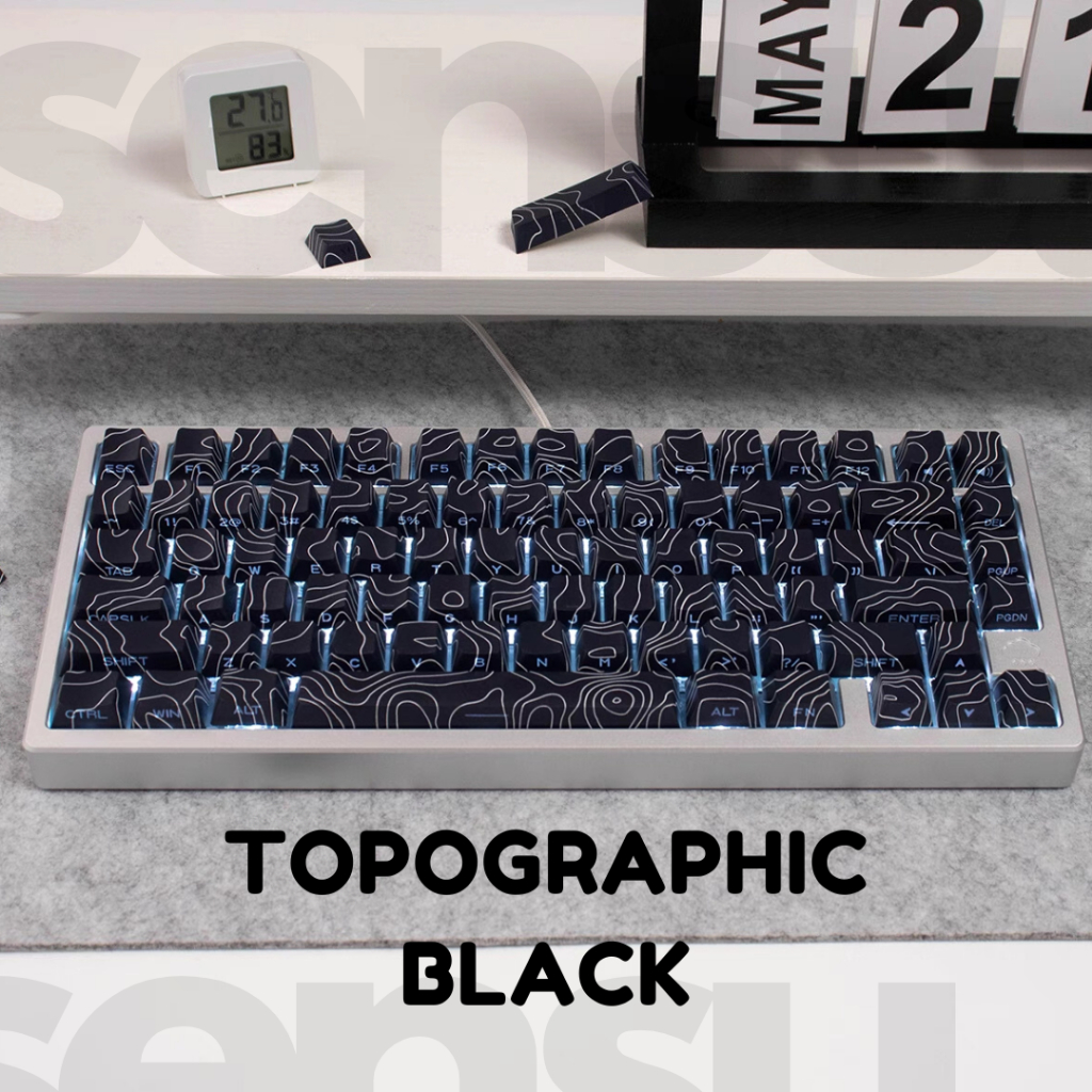 Jual Topographic Black Keycaps - Cherry Profile - 130 Keys | Shopee ...