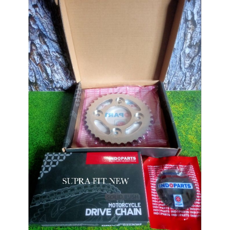 Jual GEAR SET/CHAIN KIT (SOLID BUSH) INDOPARTS SUPRA FIT NEW PNP FIT X ...