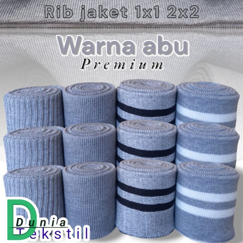 Jual kain Rib warna Abu abu pe 20s tebal Premium | Shopee Indonesia