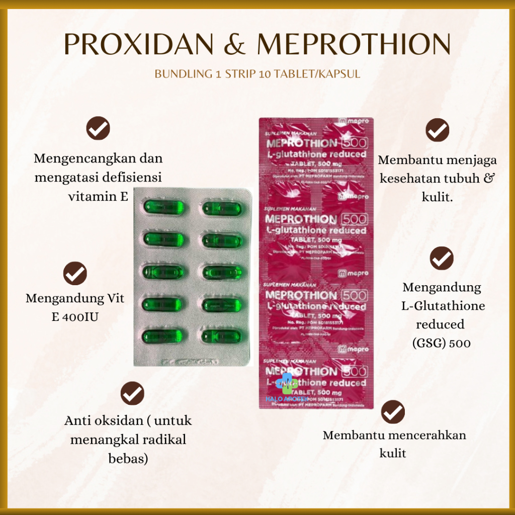 Jual MEPROTHION 500 MG 1 STRIP + PROXIDAN 400 IU 1 BLISTER | Shopee ...
