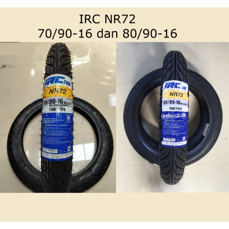Jual ( PAKET 2 BAN - TUBETYPE ) IRC NR72 70 90 16 dan 80 90 16 Motor ...