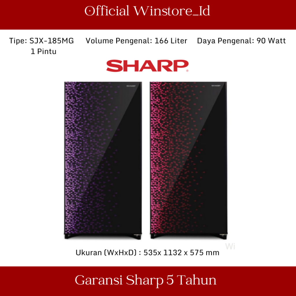 Jual KULKAS SHARP 1 PINTU SJX 185 MG LEMARI ES 1 PINTU SJX185MG SJX 185MG | Shopee Indonesia