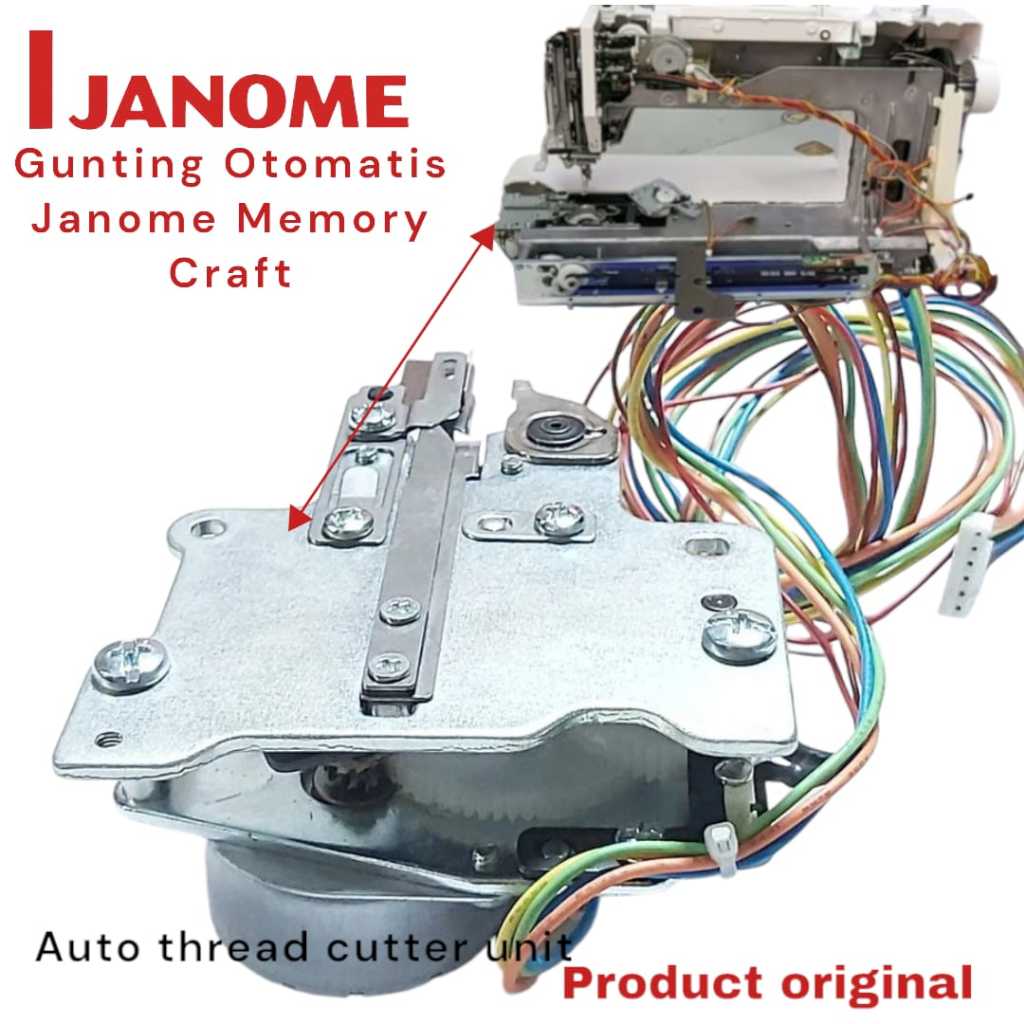 Jual JANOME GENUINE PART - cutter gunting otomatis/ threads cutter unit ...