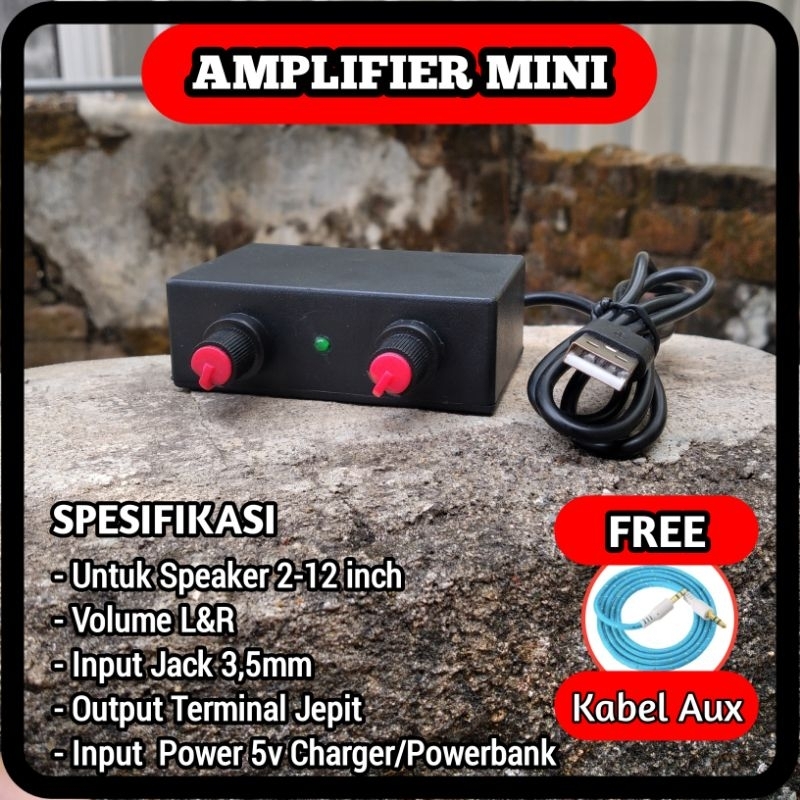 Jual Paket Amplifier Mini 5v Stereo Komplit Siap Pakai Ampli Power Mini Audio Sound Miniatur ...