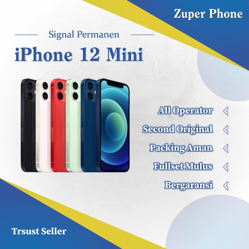 Jual iphone 12 Mini 64GB/128GB Second Original Mulus Normal Fullset (imei Terdaftar) | Shopee ...