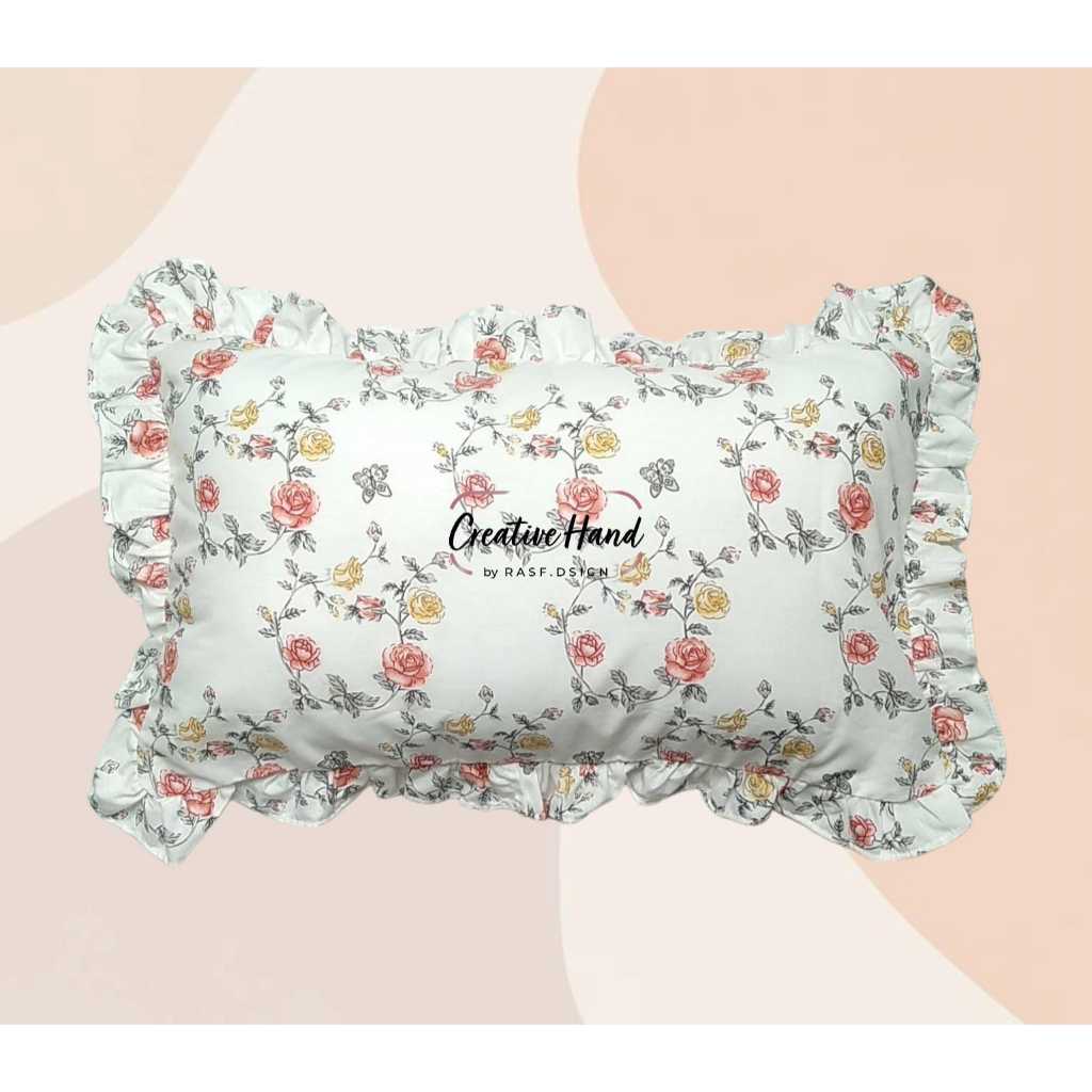 Jual Cover Bantal Balita 30x50 Motif Bunga Frame katun cvc | Shopee ...