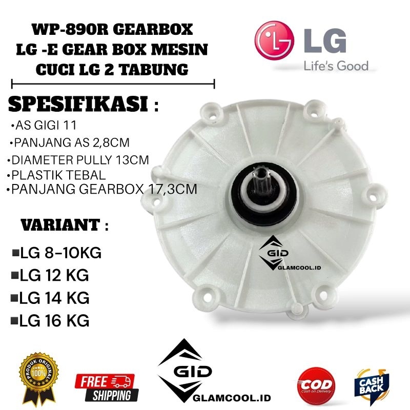 Jual WP-890R GEARBoX GIRBOX MESIN CUCI LG 2 TABUNG PULLY | Shopee Indonesia