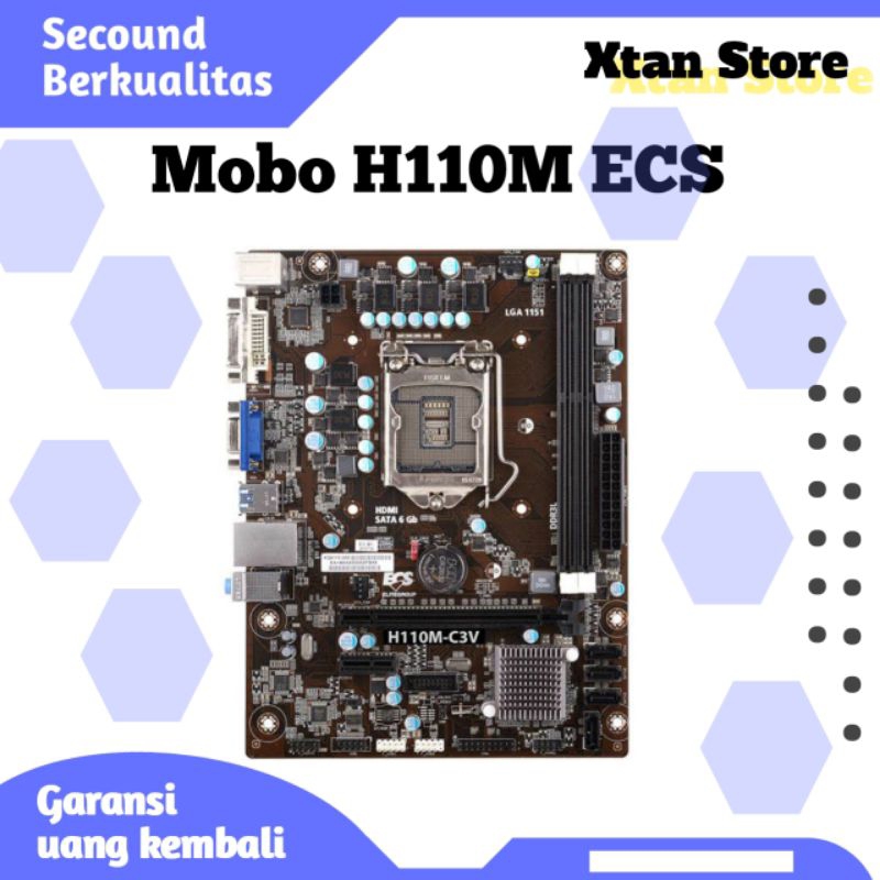 Jual MOBO ECS H110M LGA 1151 SUPPORT DDR4 | Shopee Indonesia