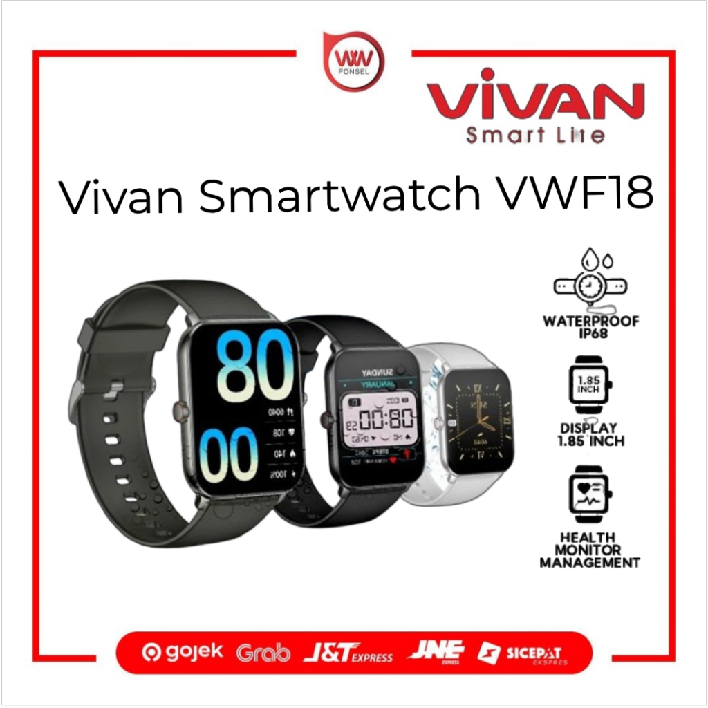 Jual Vivan SmartWatch VWF18 Waterproof IP68 100+ Sports Mode Alexa AI ...