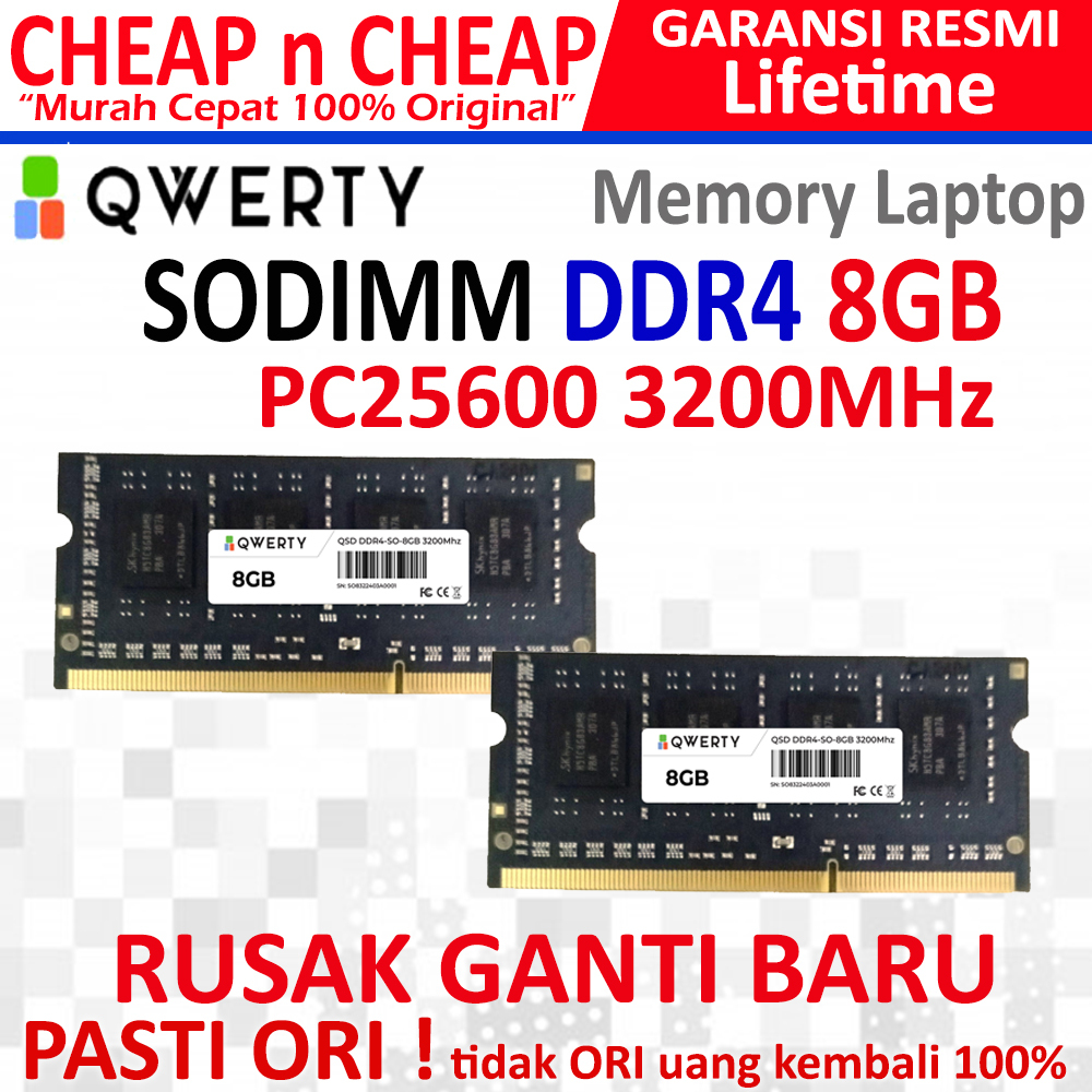 Jual Qwerty DDR4 8GB 3200Mhz PC25600 Low Voltage RAM Laptop - Memory ...